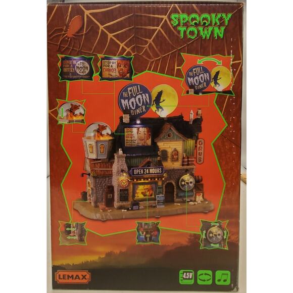 Lemax | Holiday | Lemax Spooky Town Collection 352 The Full Moon Diner ...